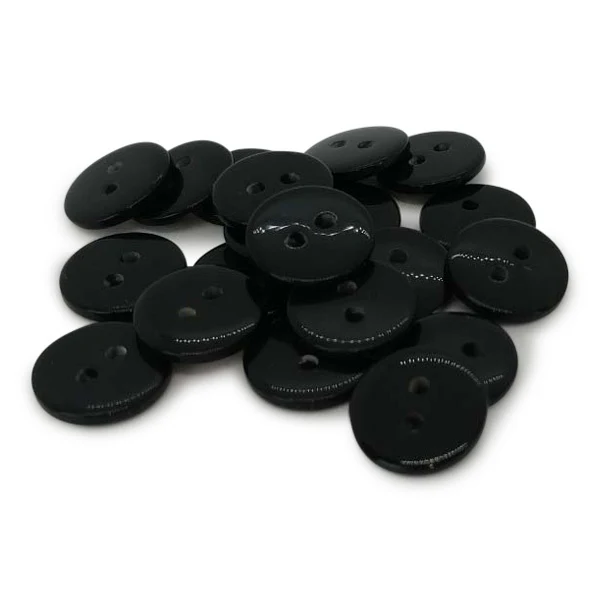 HobbyArts Ronde Plastic Knopen Zwart, 12.5mm, 20 stuks