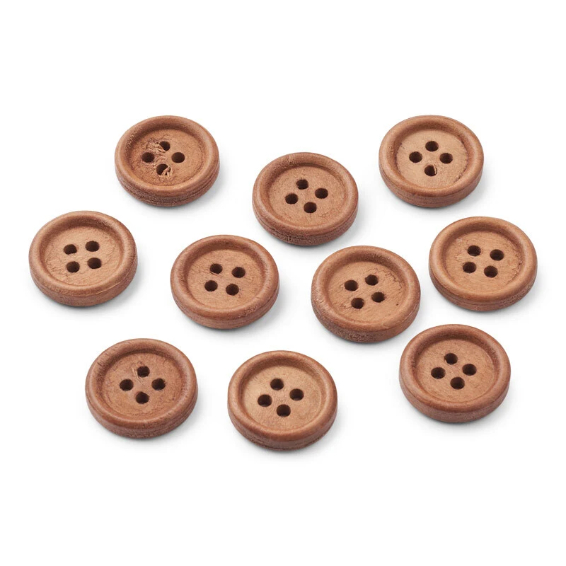 LindeHobby Donkere Houten Knopen, 15 mm, 10 stuks - Bestel hier goedkoop