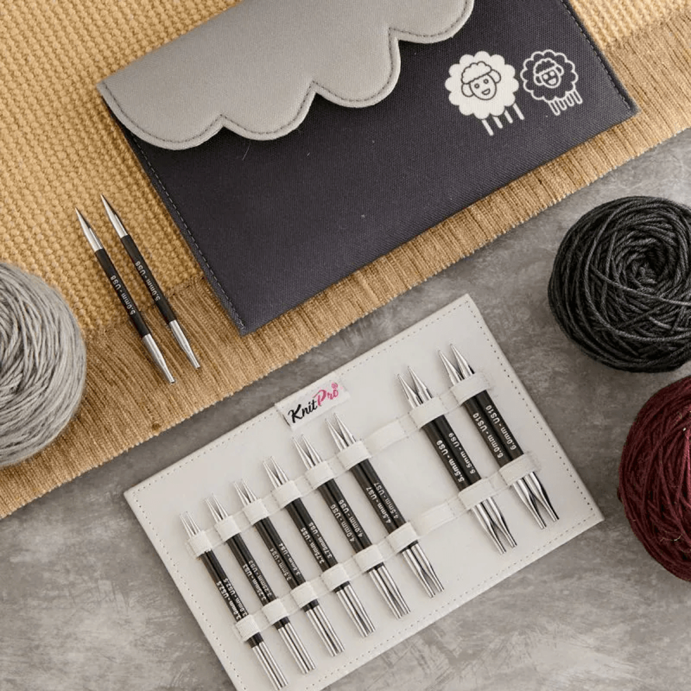 KnitPro Karbonz Normal Verwisselbare Rondbreinaalden Set, Deluxe, 13 cm ...